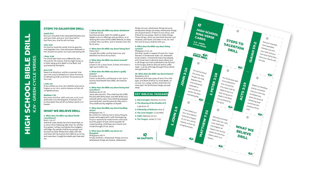 High School Bible Drill Resources (Green Cycle) | Baptist State ...